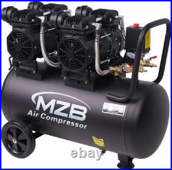 MZB 13.2 Gallon Ultra Quiet Oil-Free Air Compressor 115PSI, 72dB Steel ...