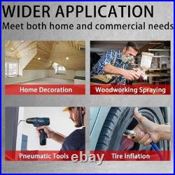 MZB 13.2 Gallon Ultra Quiet Oil-Free Air Compressor 115PSI, 72dB Steel ...