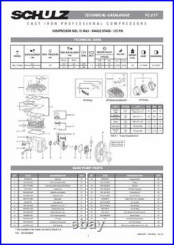Schulz Air Compressor Pump Msl-10max Cast Iron | Air Compressor Pumps